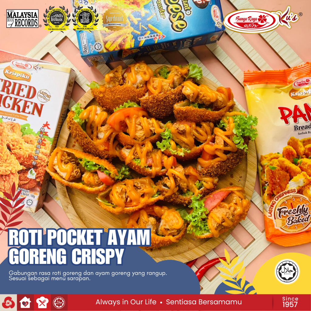 Roti Pocket Ayam Goreng Crispy - Baking & Cooking Made Easy with BUNGA ...